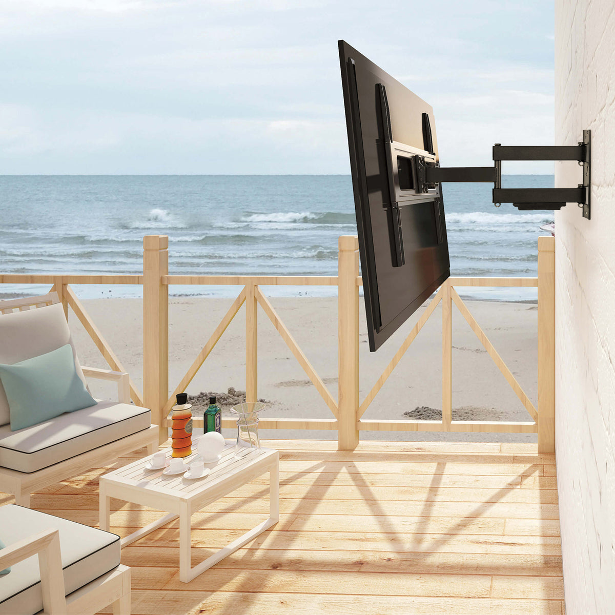 Outdoor TV Mount - Full Motion Swivel Weatherproof TV Wall Mount – ZeboZap